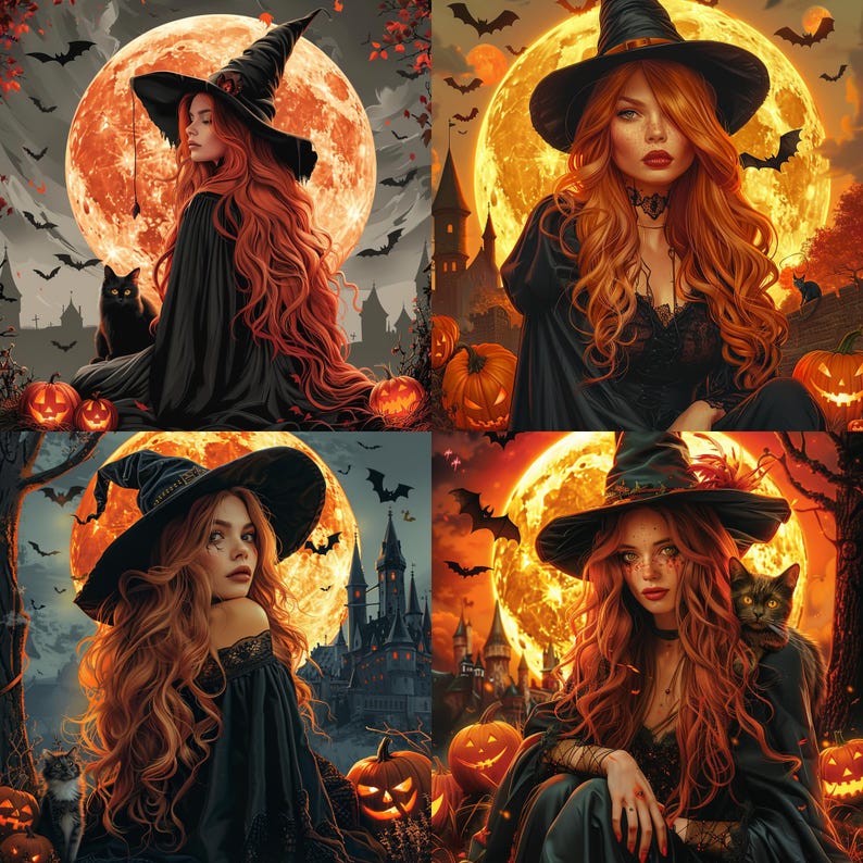 24 Halloween Witch Clipart, Spooky Halloween Art, Witch Clipart ...