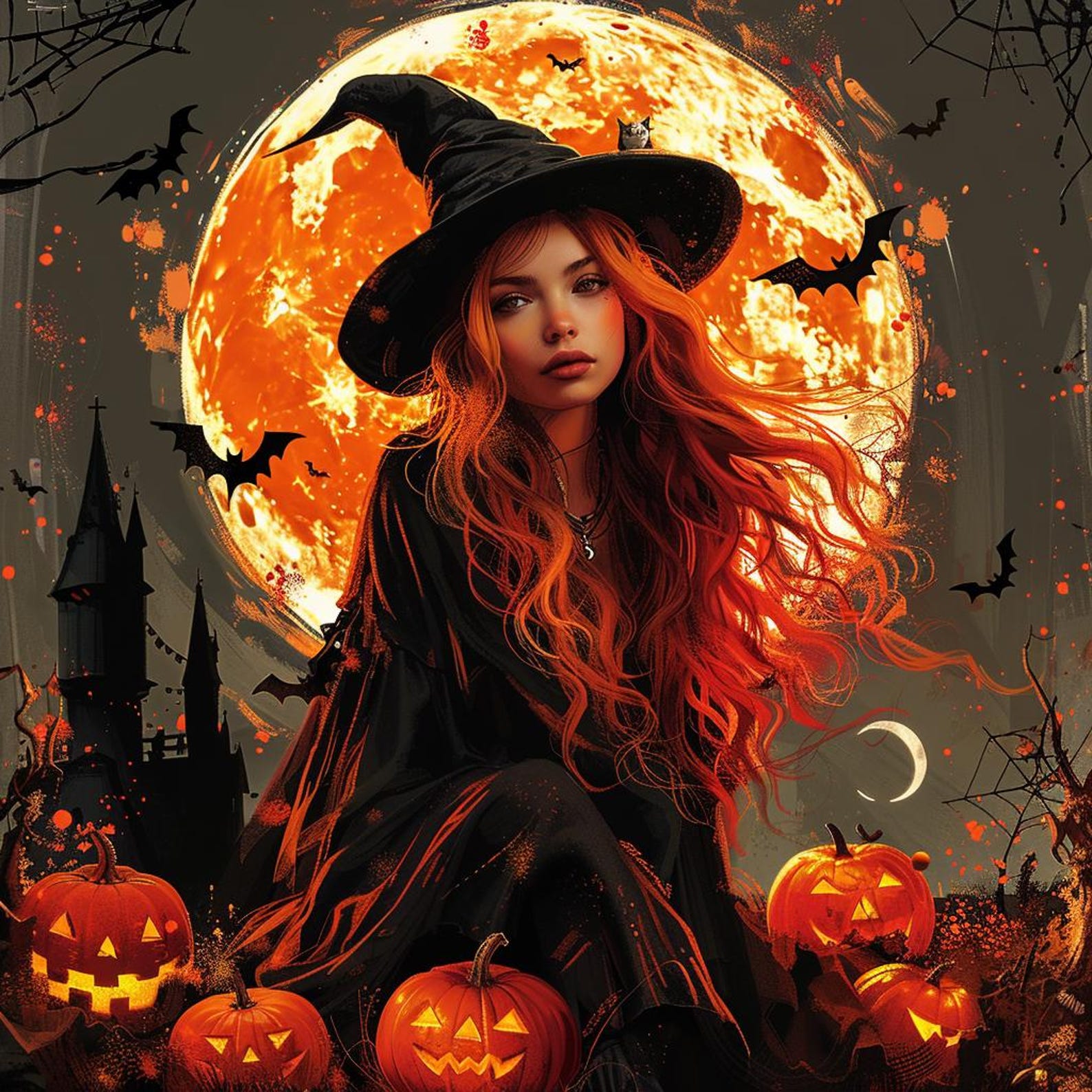 24 Halloween Witch Clipart, Spooky Halloween Art, Witch Clipart ...