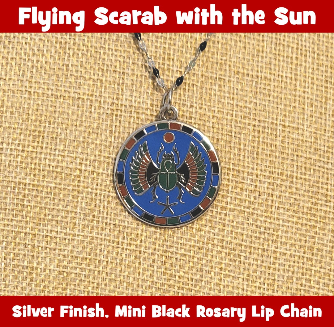 Ra the Flying Scarab, Ancient Egyptian Enameled Necklace, Regeneration ...