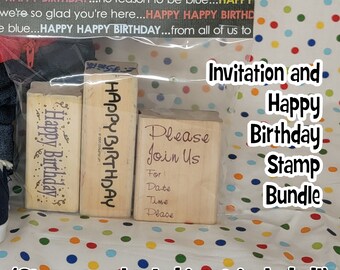 Happy Birthday Rubber Stamp - Etsy