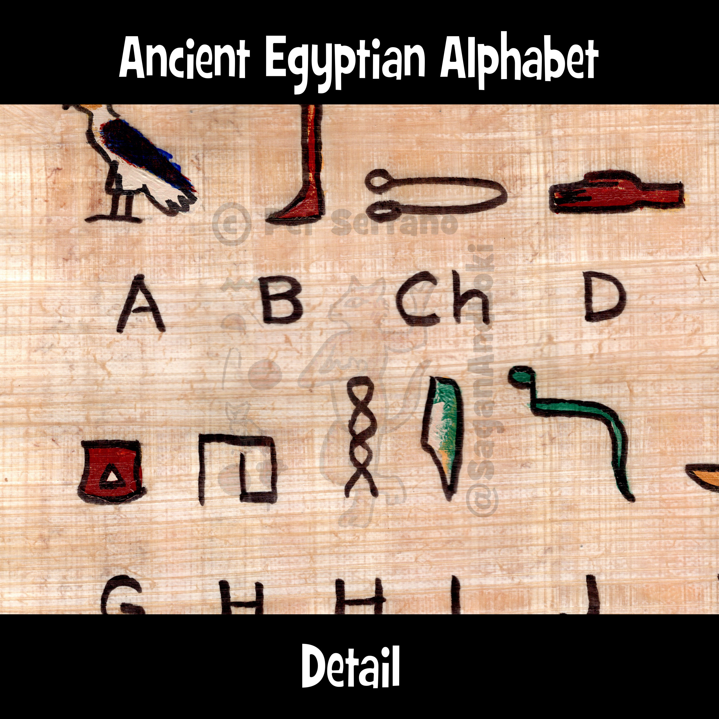 Ancient Egyptian Alphabet Transliteration Chart Original Papyrus Art - Etsy