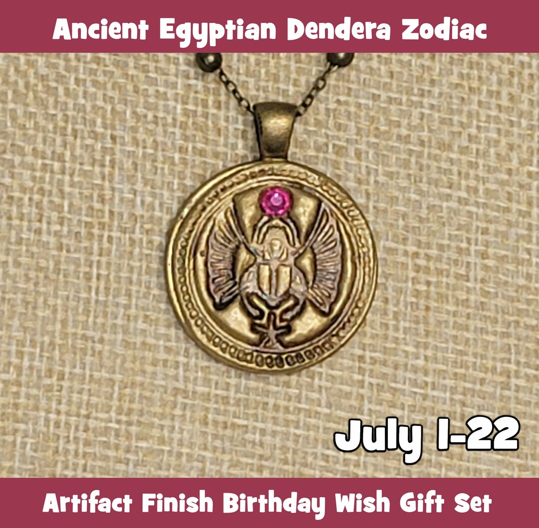 Ancient Egyptian Birthstone Necklace, July Cancer, Ra, the Flying ...