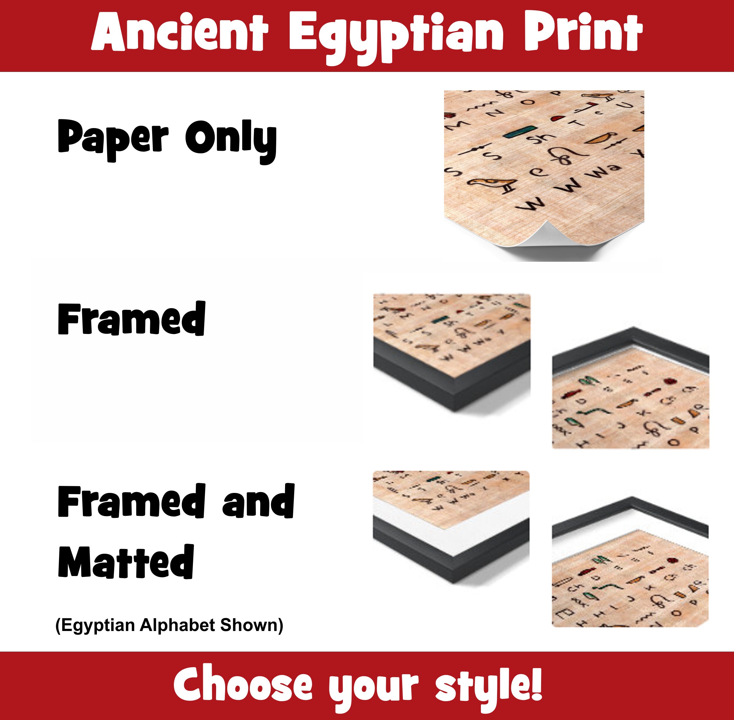 Ancient Egyptian Alphabet Transliteration Chart Print, Poster, or ...