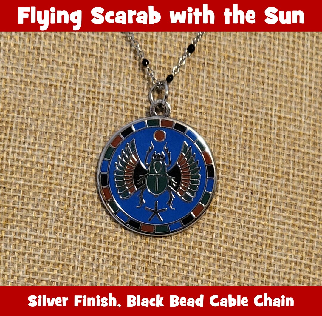 Ra the Flying Scarab, Ancient Egyptian Enameled Necklace, Regeneration ...
