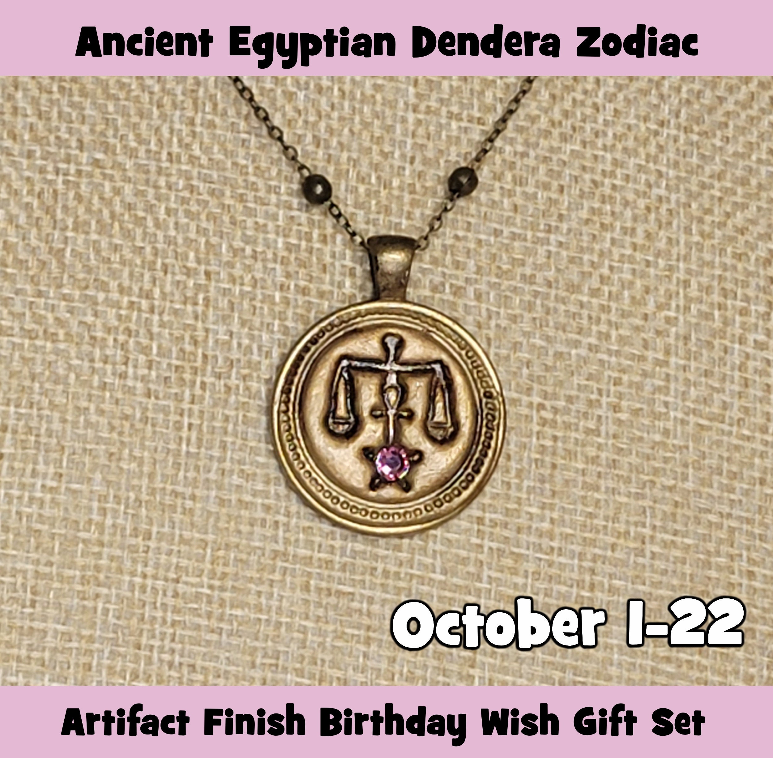 Ancient Egyptian Birthstone Necklace, October Libra, the Scales of Ma ...
