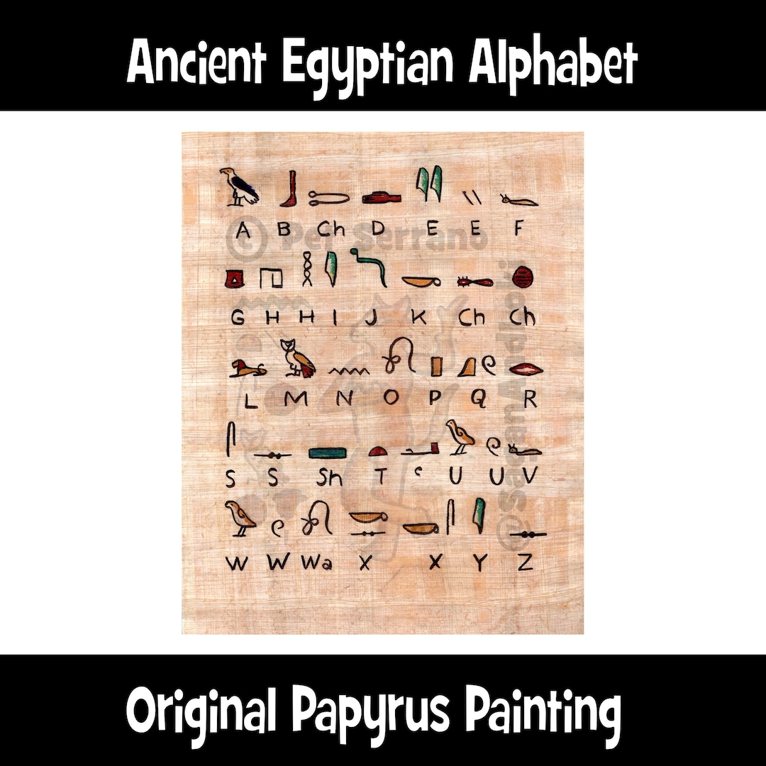 Ancient Egyptian Alphabet Transliteration Chart Original Papyrus Art - Etsy