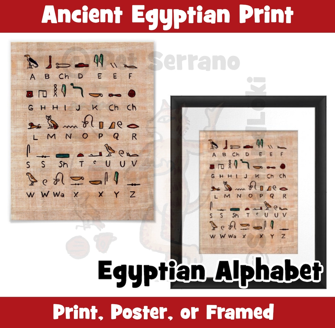 Ancient Egyptian Alphabet Transliteration Chart Print, Poster, or ...