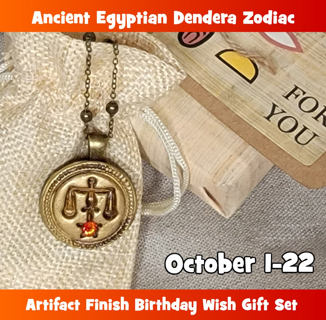 Ancient Egyptian Birthstone Necklace, October Libra, the Scales of Ma ...