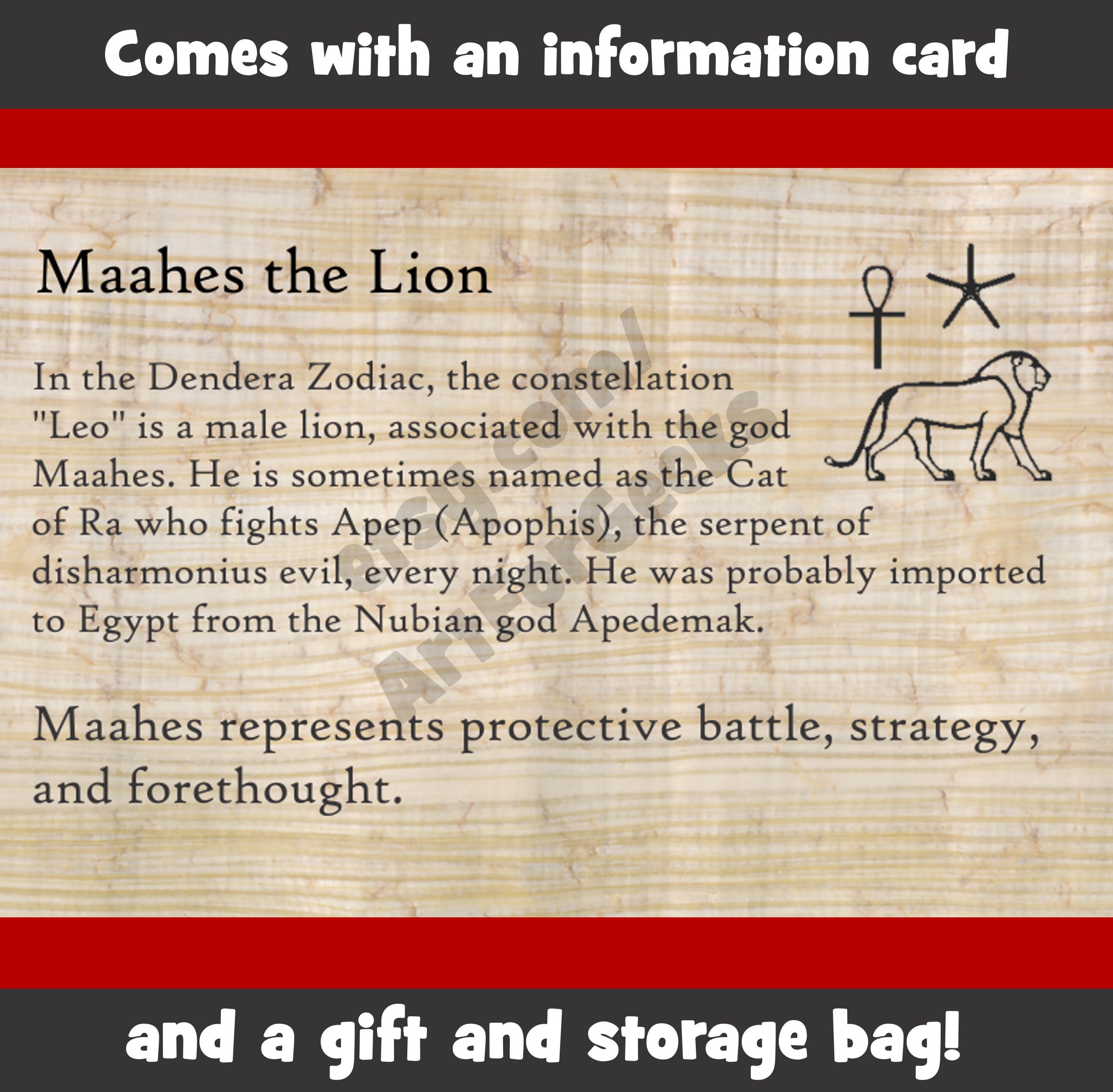 Ancient Egyptian Birthstone Necklace, July Leo, Maahes the Lion: God of ...