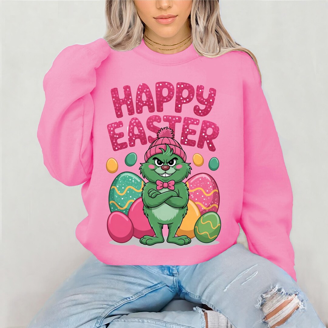 Grinch Easter PNG, Green Monster Easter Day Shirt Design, Funny Grumpy ...