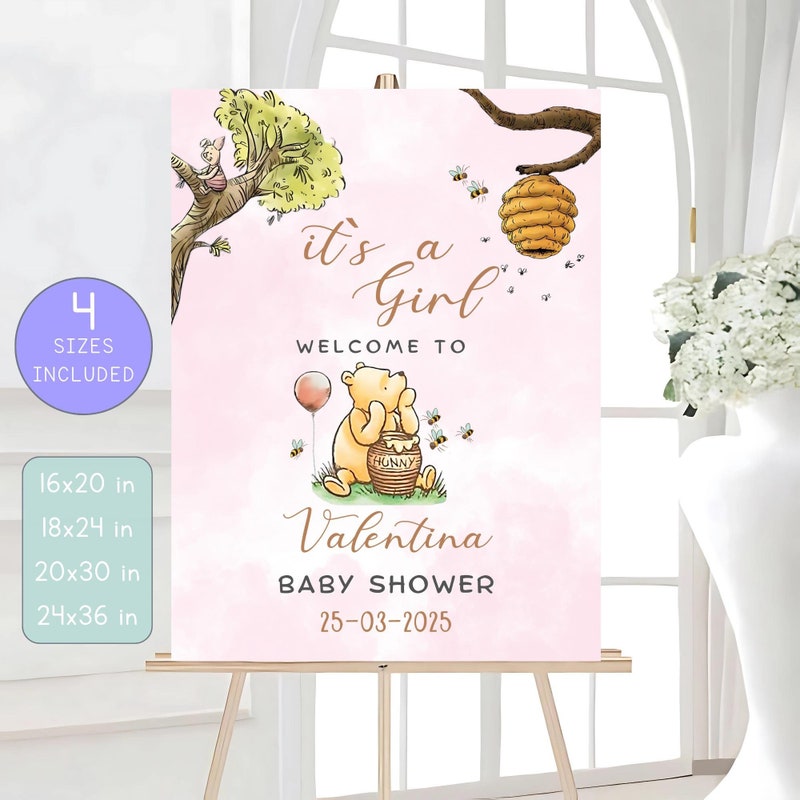 Pooh Baby Welcome Sign - Etsy