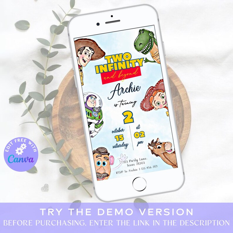 Editable Toy Story Birthday Invitation, Toy Story Kids Birthday Party ...