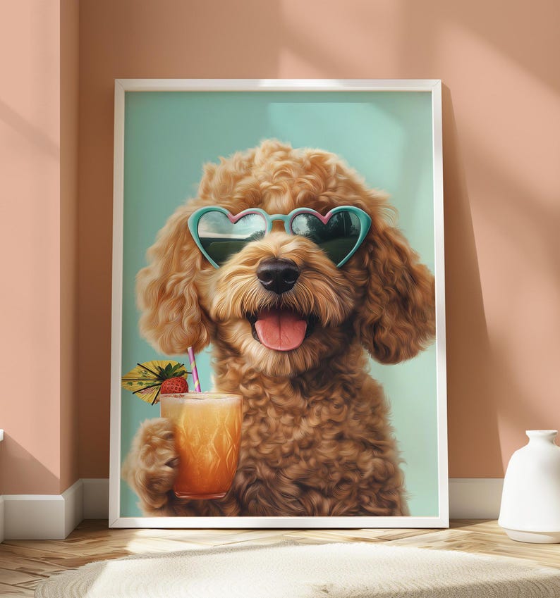 Cockapoo Cocktail Poster Quirky Dog Print Cockapoo Fun Print Dog Lovers ...