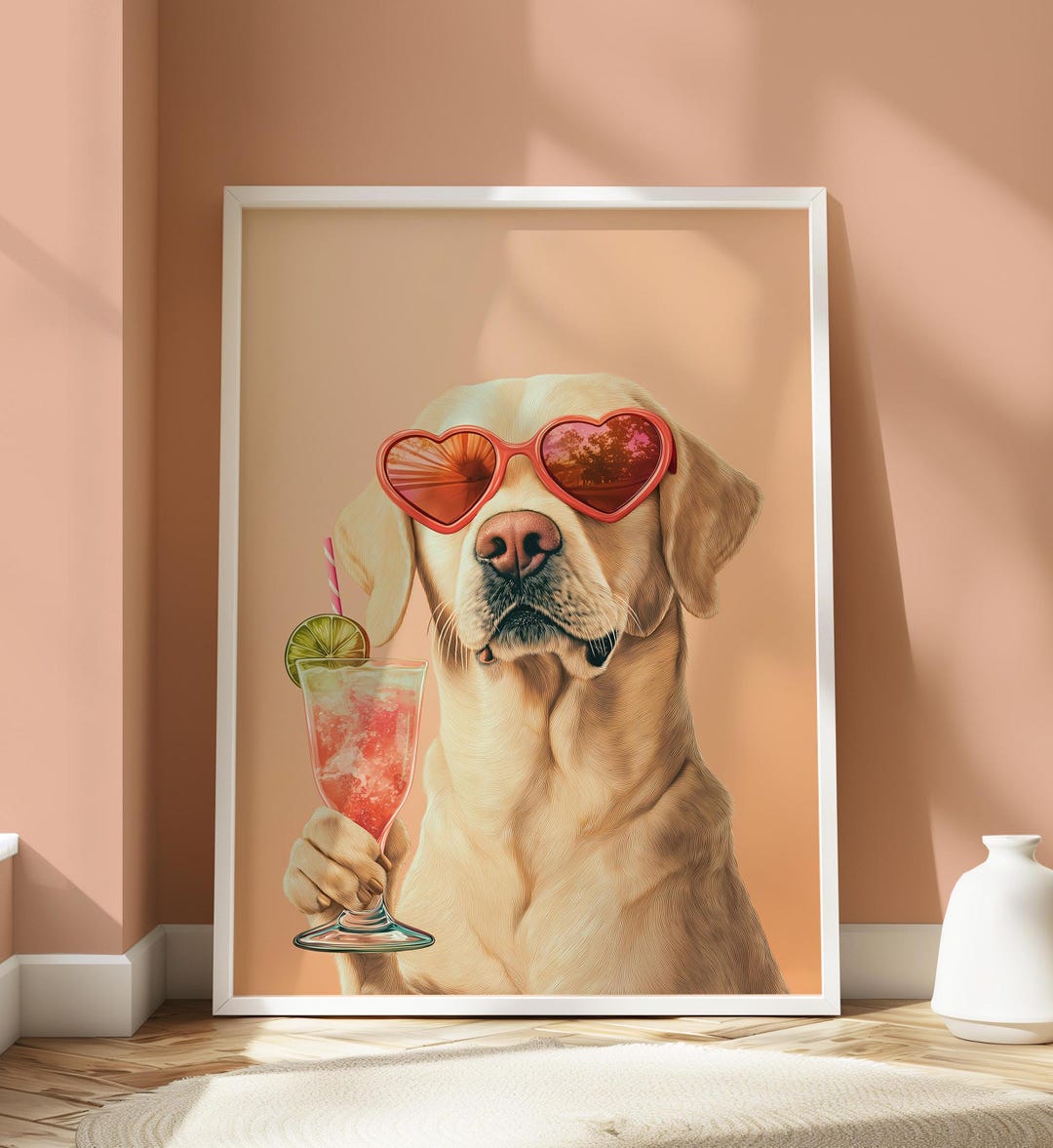 Labrador Poster - Quirky Animal Design - Labrador Print - Labrador Wall ...