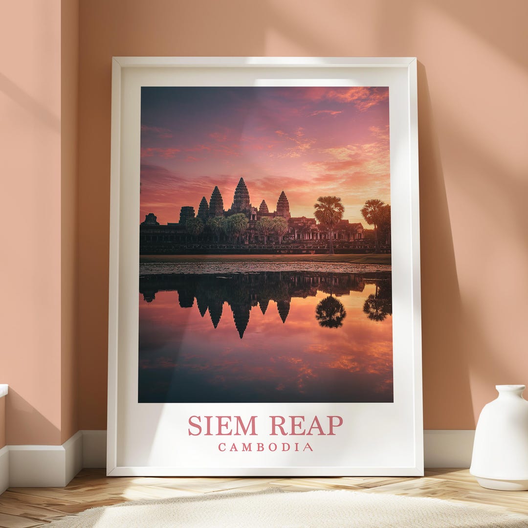 Siem Reap Location Poster - Travel Home Decor - Cambodia Location Print ...