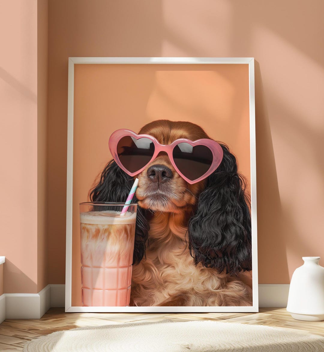 Cocker Spaniel Poster - Quirky Animal Design - Spaniel Print - Cocker ...