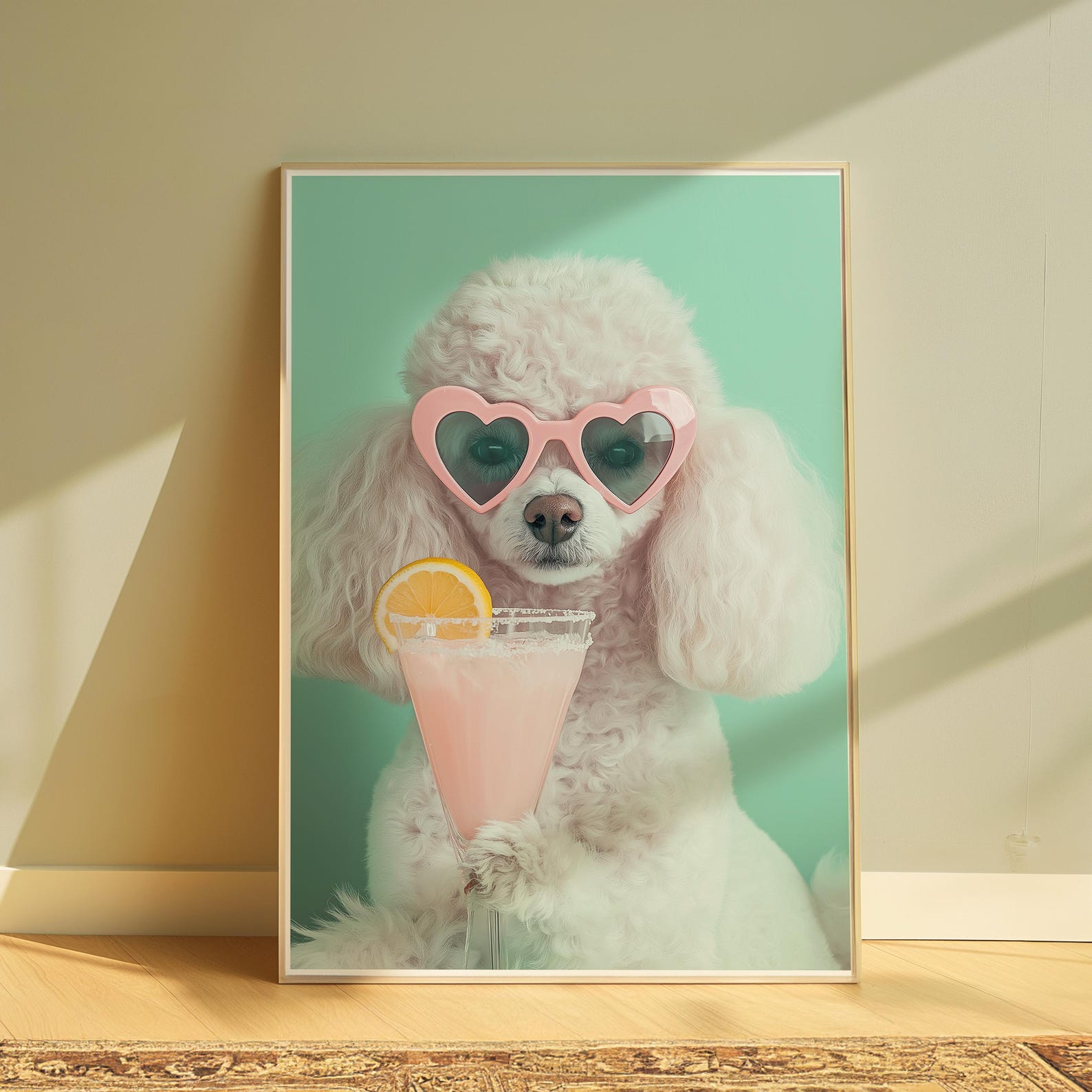 Heart Shaped Glasses Poodle Poster - Quirky Animal Design - Poodle Wall ...