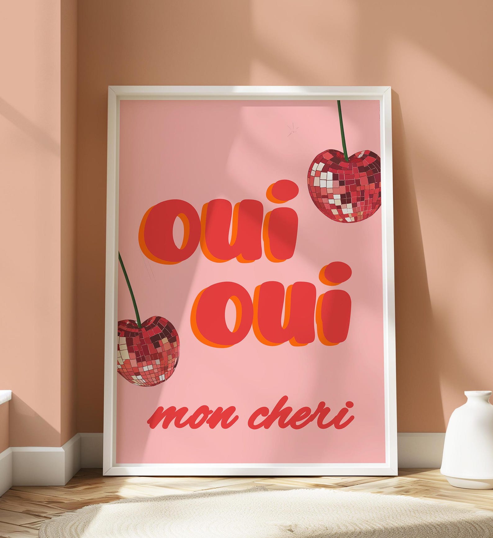 Oui Oui Poster Mon Cheri Vibrant Wall Art Eye-catching Home Decor ...