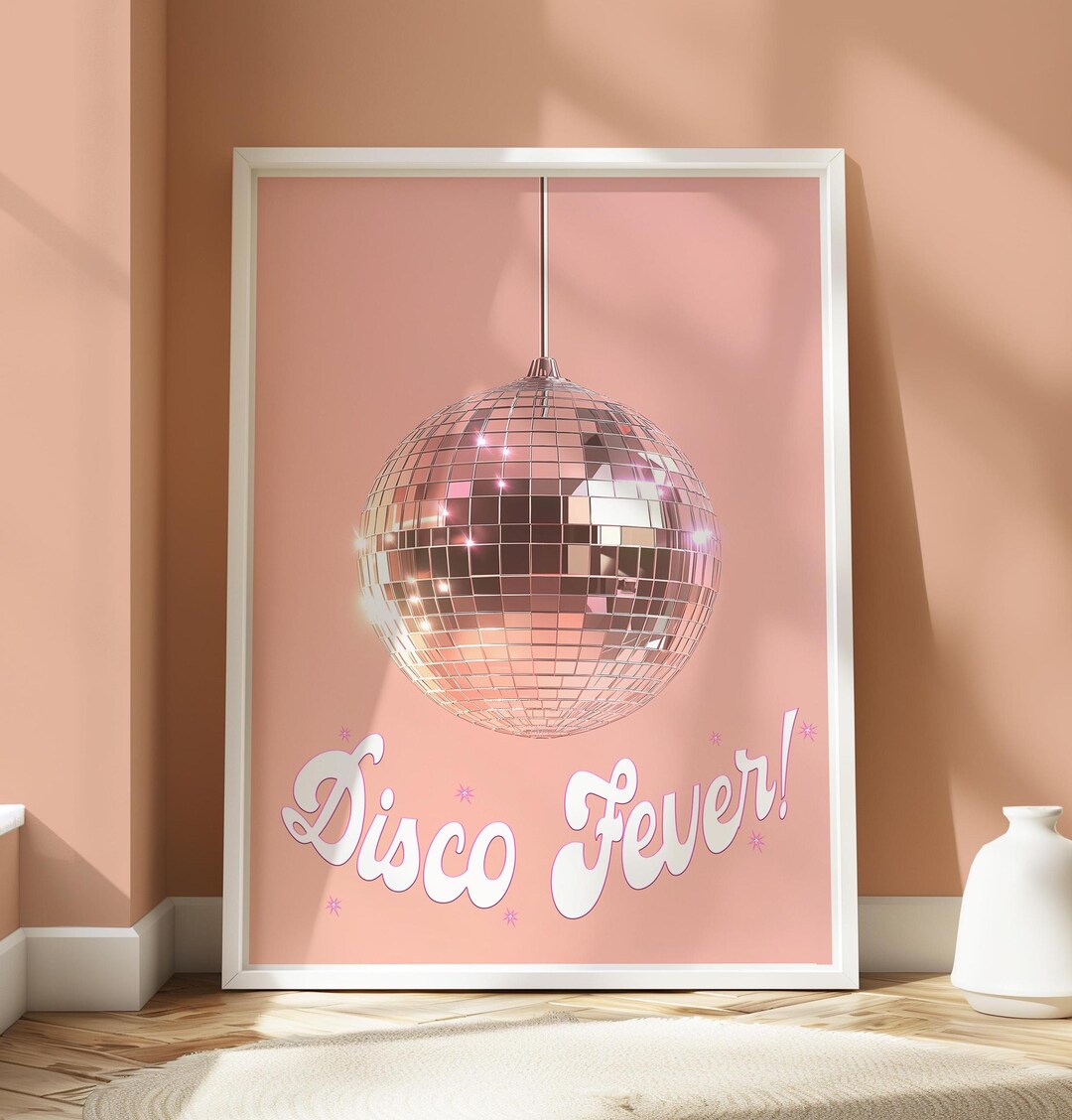 Disco Fever Poster - Disco Ball Artwork - Groovy Print - Fun and Funky ...