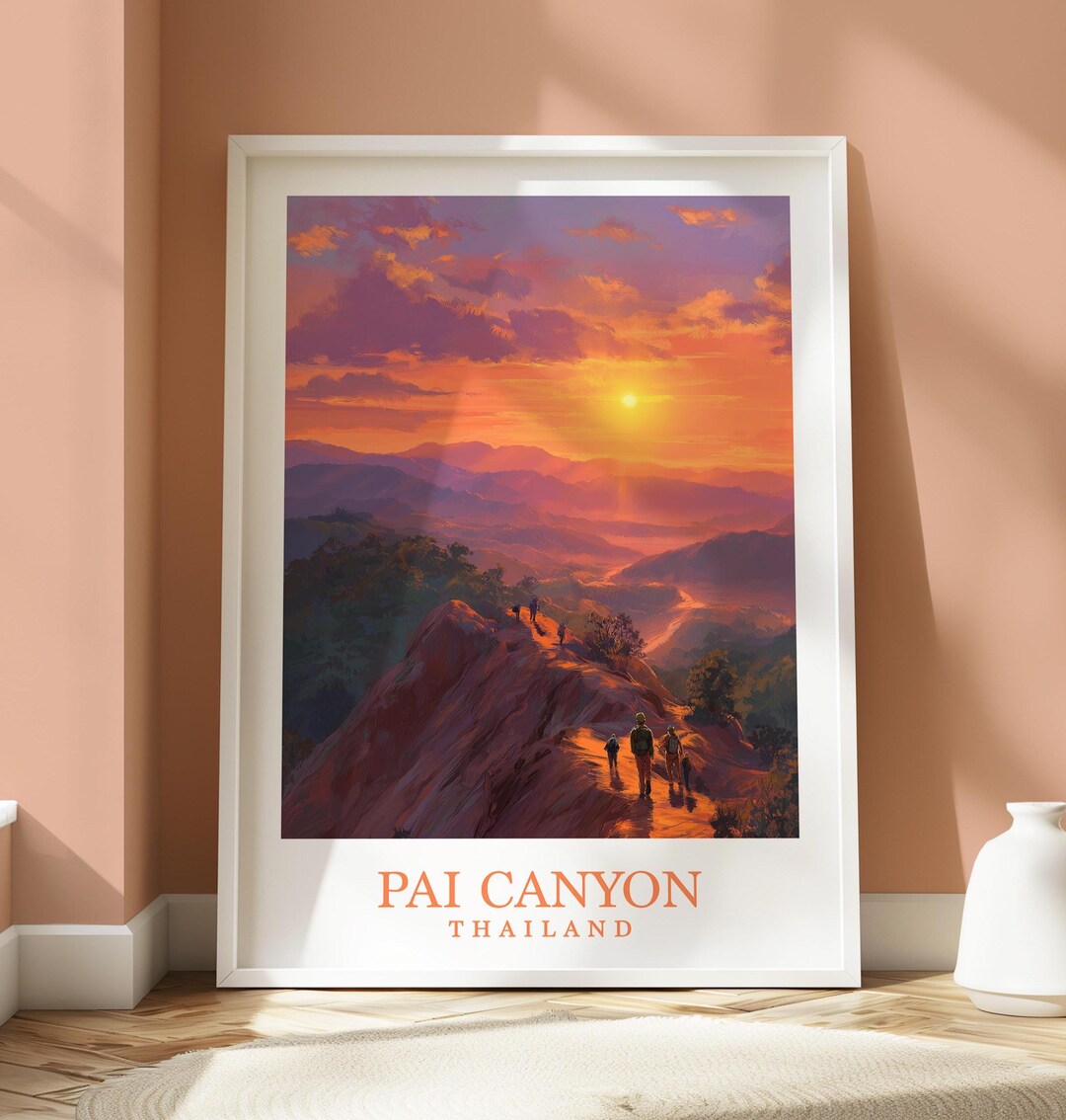 Pai Location Poster - Pai Canyon Sunset Print - Travel Home Decor ...