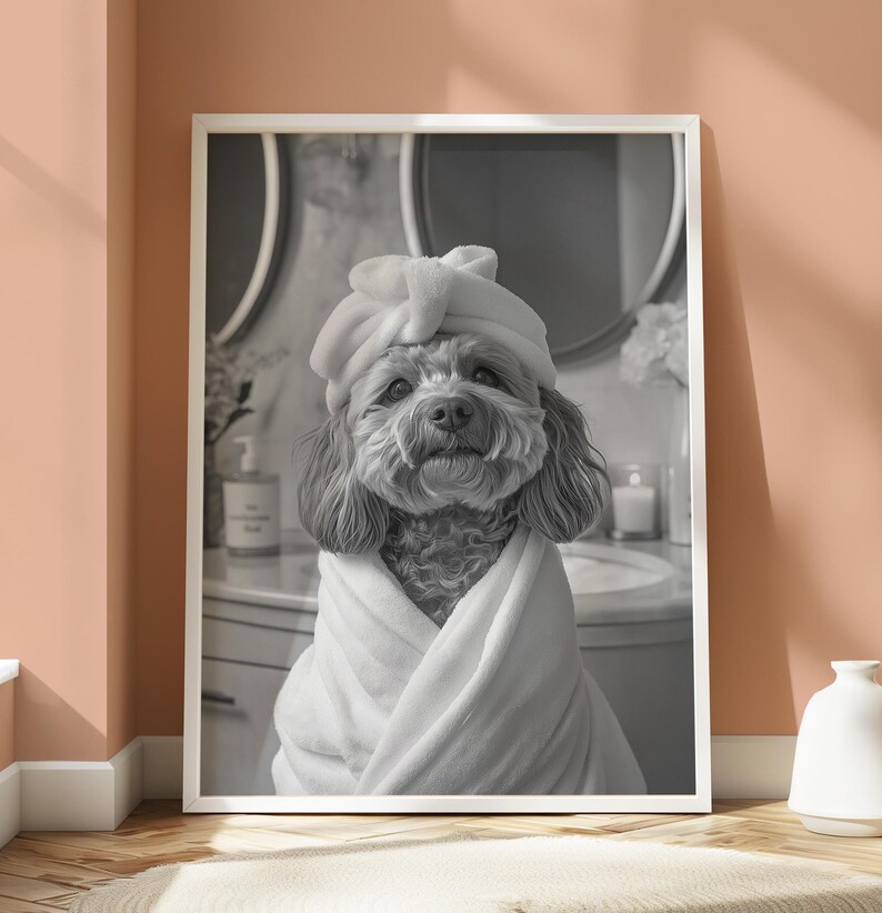 Cockapoo Poster - Cockapoo Cute Print - Funny Dog Print - Cockapoo Bath Print - Dog Lovers Home ...
