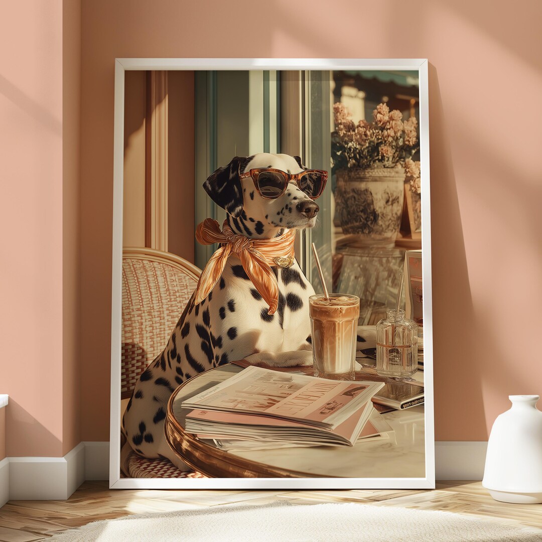 Dalmatian Poster - Dalmatian Funny Print - Fun Dog Print - Coffee Print ...