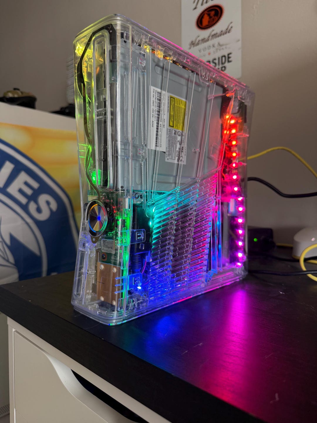 Xbox 360 Slim - RGH1.2 - Viper Pro Dual Nand - Clear Case + Controller ...