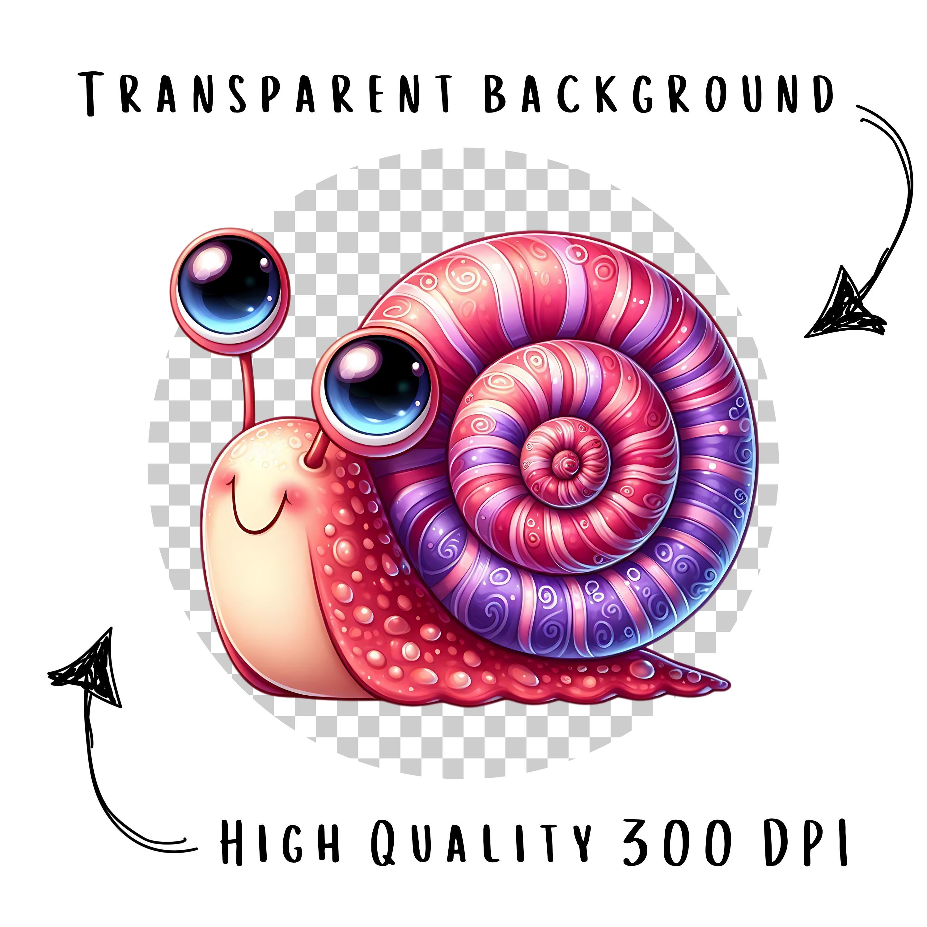 Cute Snail Clipart Bundle 15 PNG High Quality Cartoon Baby Snail ...
