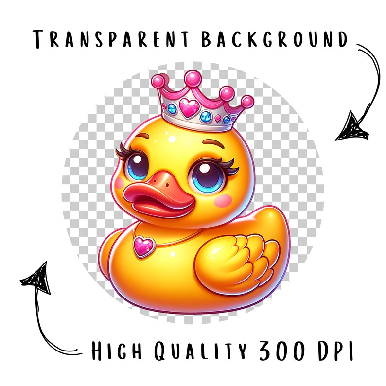 Princess Rubber Ducky Clipart Bundle 15 PNG Cute Duck Paper Crafts ...