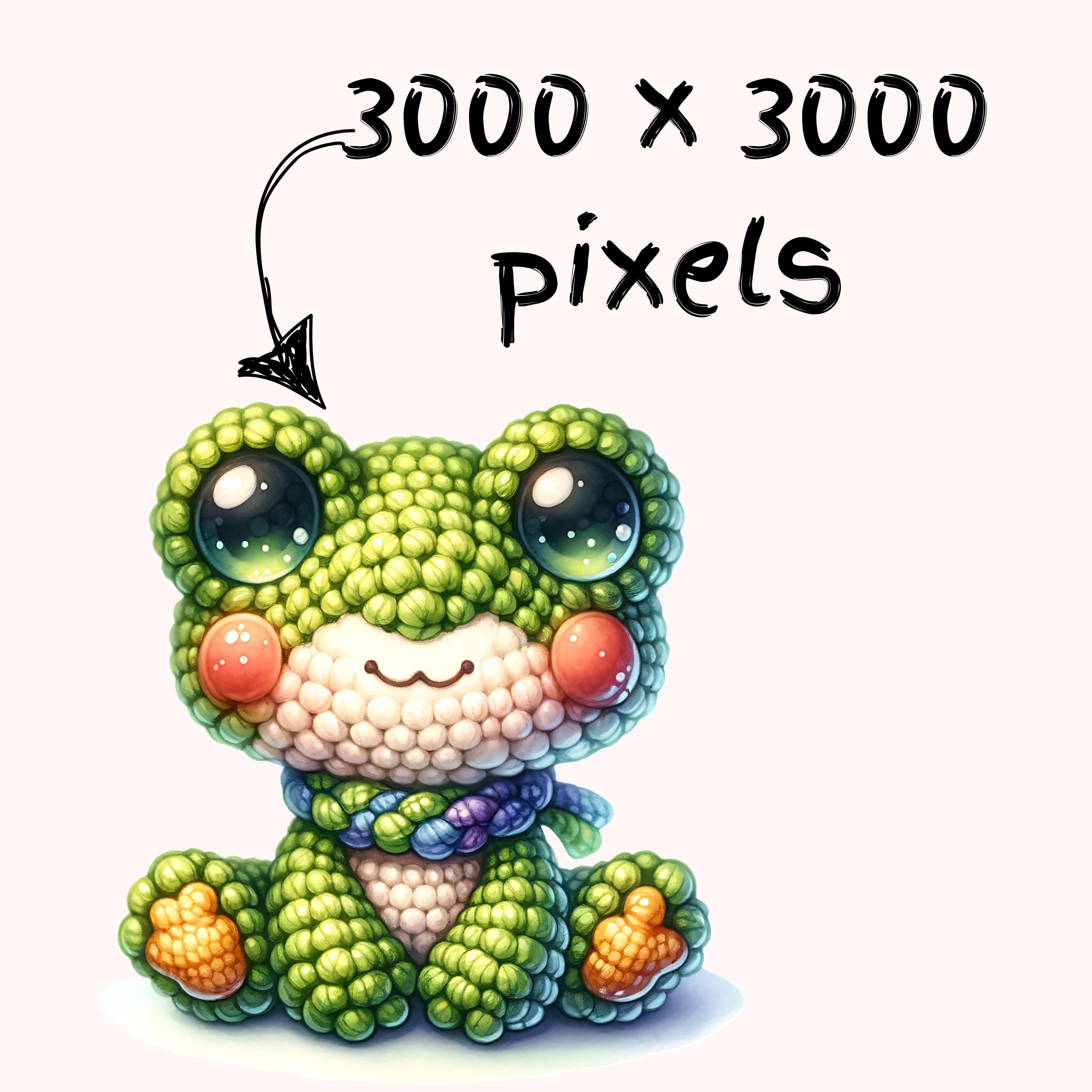 Crochet Animals Clipart Bundle 15 PNG Digital Art Files Cute Kawaii ...