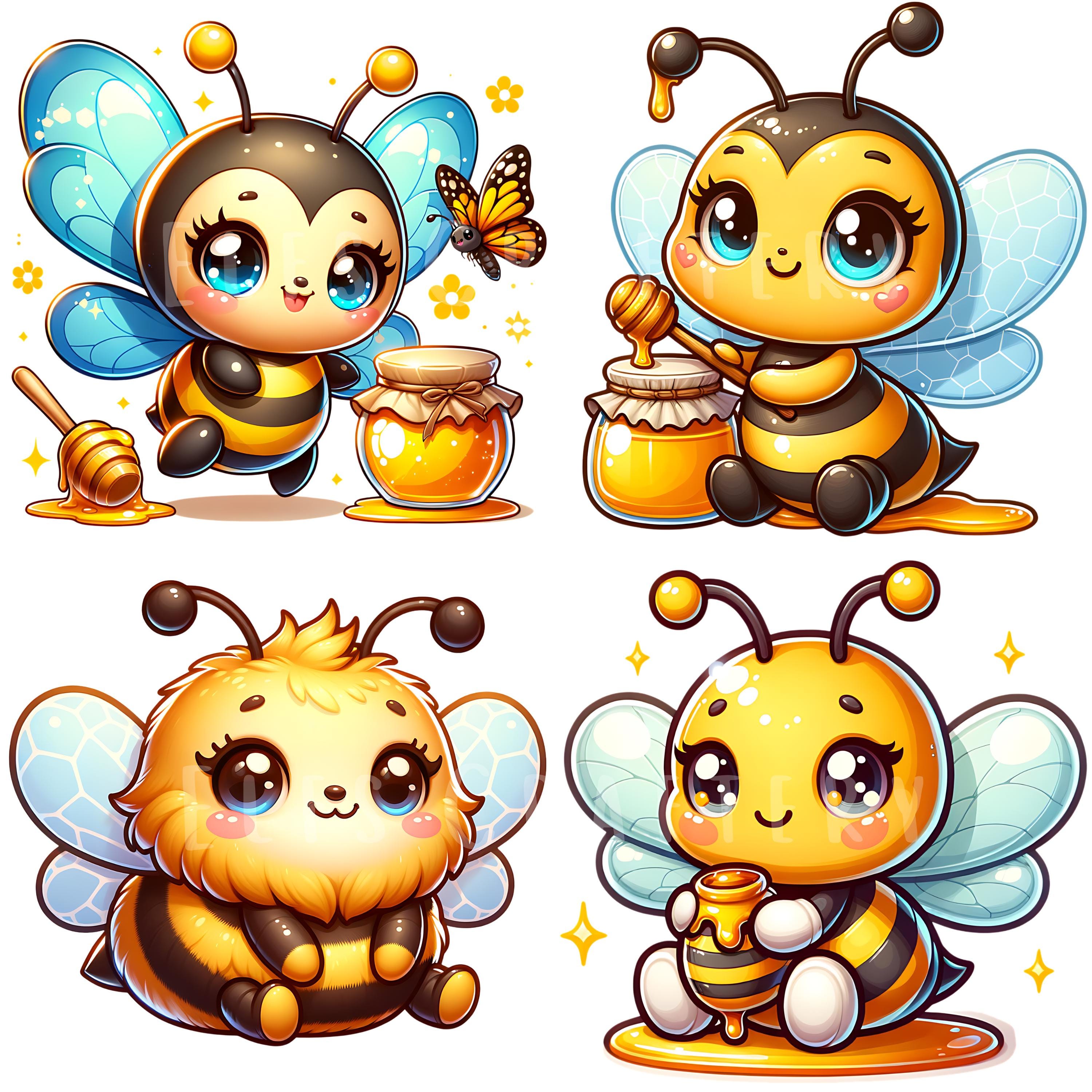 Cute Bumble Bee Clipart Bundle 12 PNG Baby Bee PNG Cute Clip Art for ...
