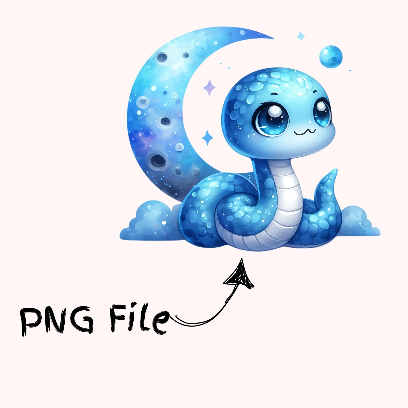 Blue Snake Clipart Bundle 15 PNG High Quality Cute Watercolor Snake ...