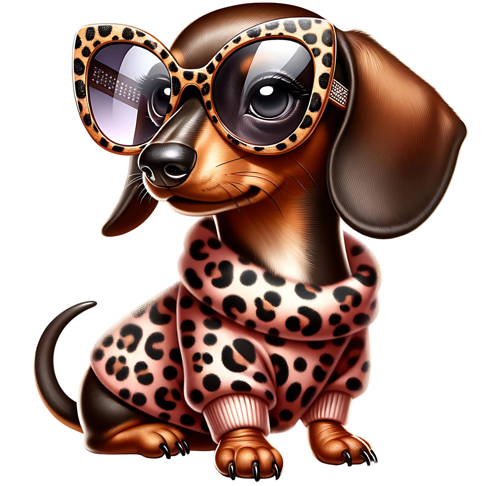 15 JPG Glamorous Dachshund Clipart Bundle Cute Weiner Dog Puppy Digital ...