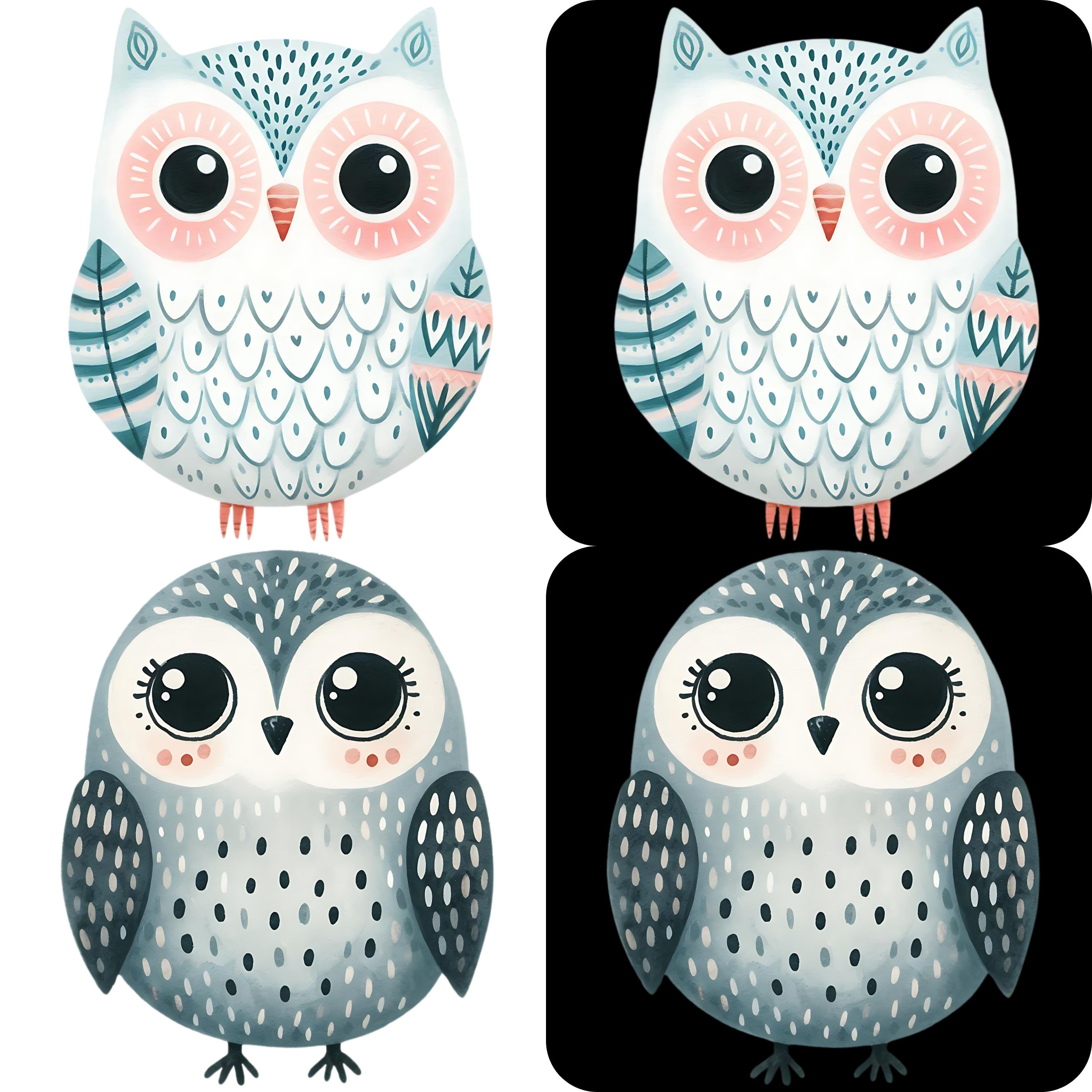 Little Owl Clipart Bundle 18 PNG Watercolor Cute Forest Owl Digital ...