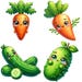 Cute Vegetables Clipart Bundle 28 PNG Happy Vegetable Faces Printable ...