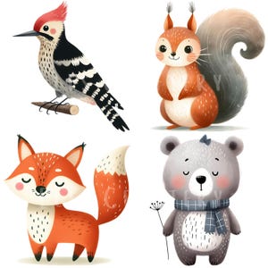 Little Woodland Clipart Bundle 26 PNG High Quality Watercolor Cute ...