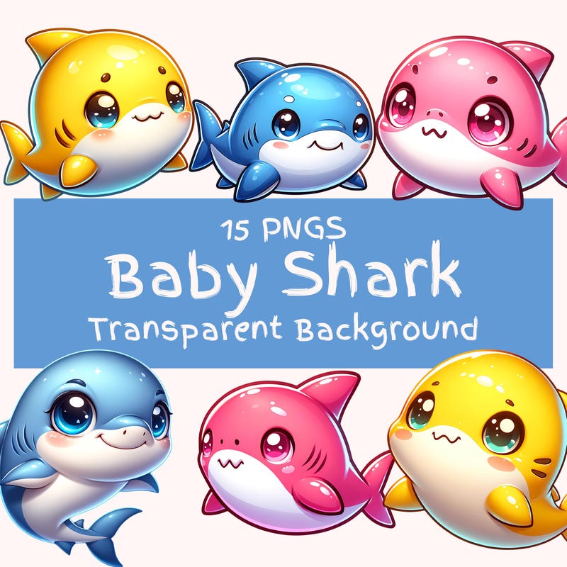 Baby Shark Clipart - Etsy