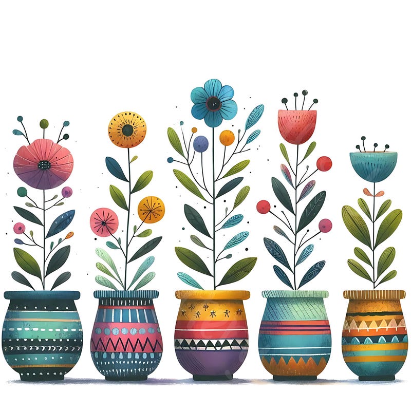 Colorful Flower Pot - Etsy