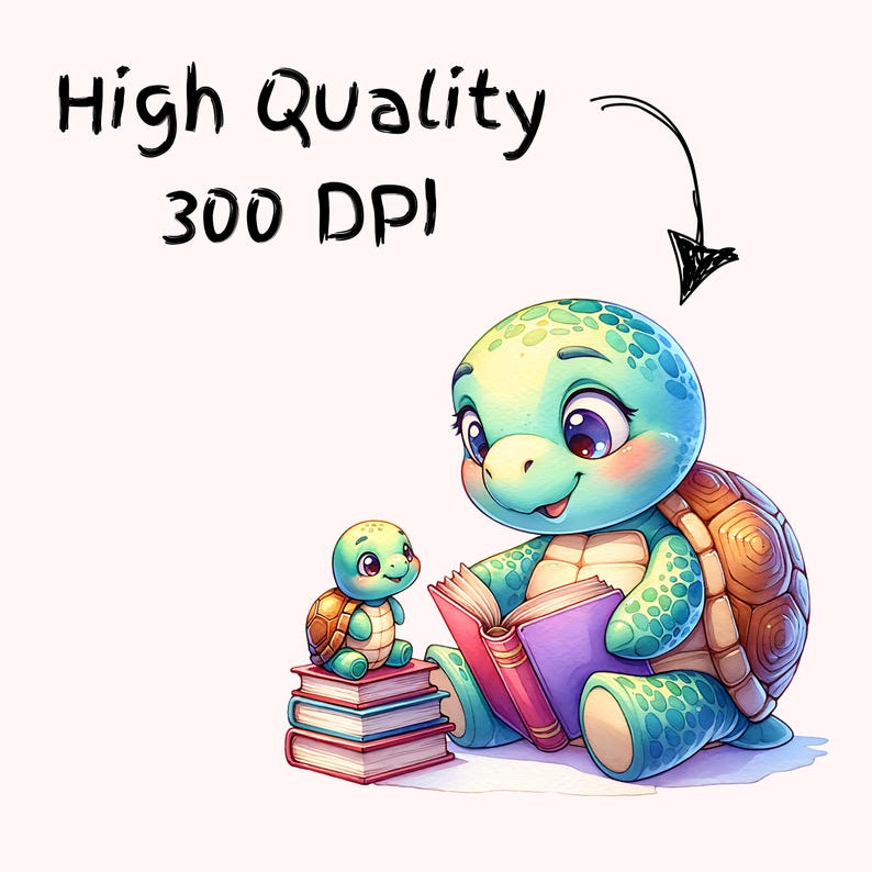 Mama Turtle Clipart Bundle 15 PNG Cute Watercolor Baby Turtle Digital ...