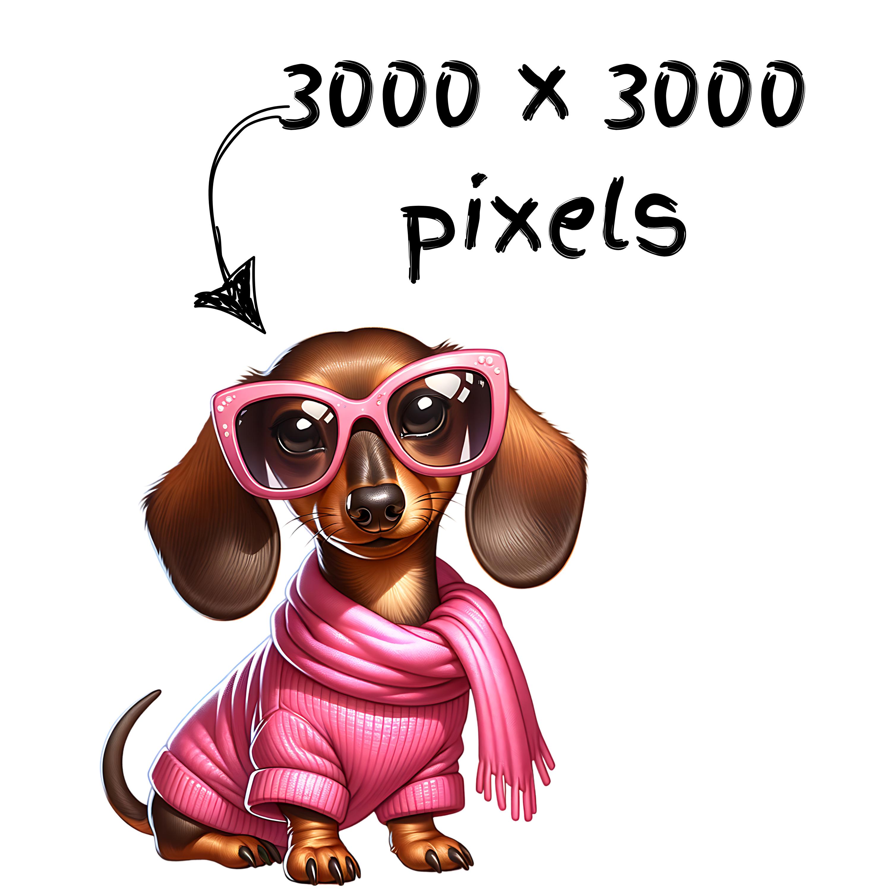 15 JPG Glamorous Dachshund Clipart Bundle Cute Weiner Dog Puppy Digital ...