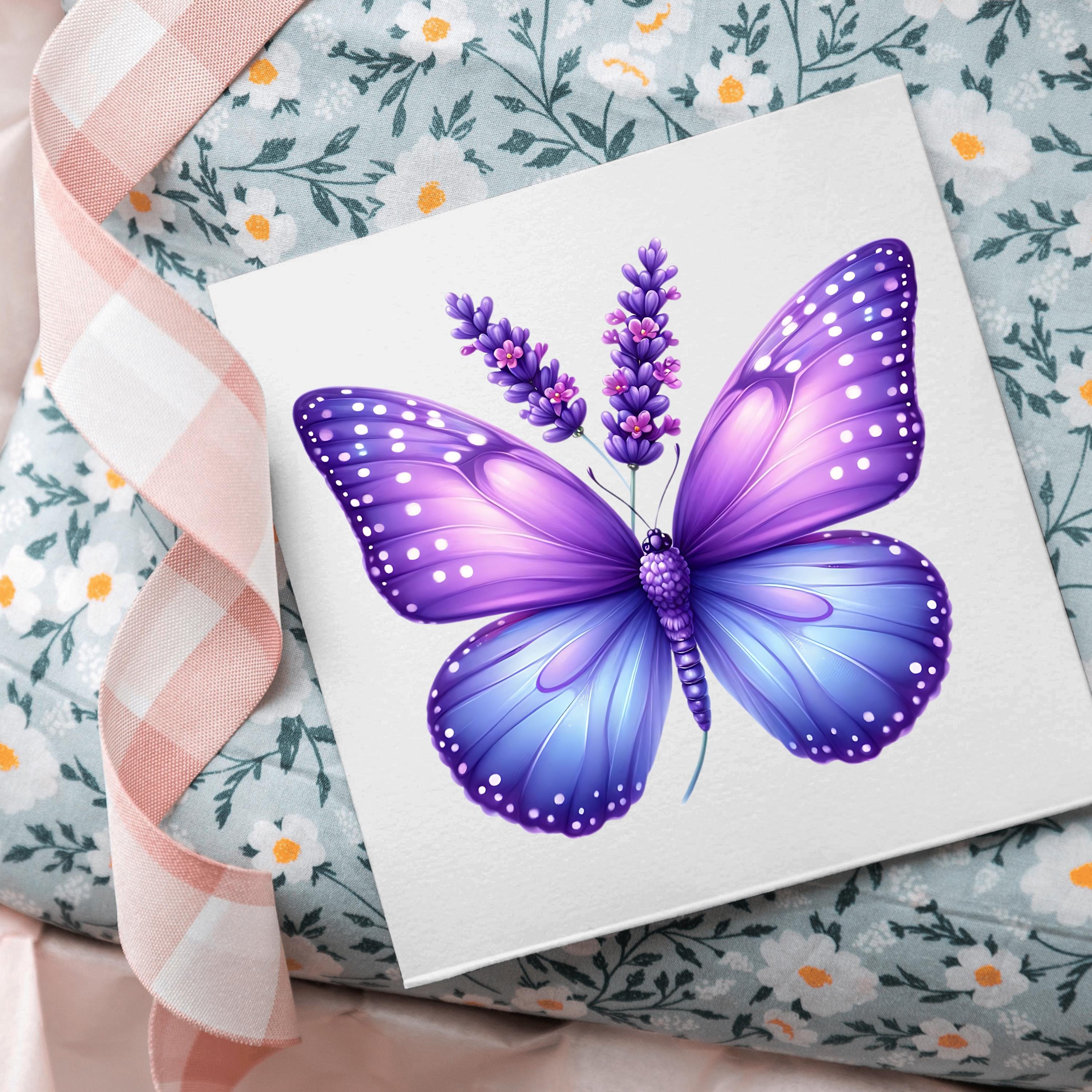 Lavender Butterfly Clipart Bundle 18 PNG Watercolor Cute Purple ...