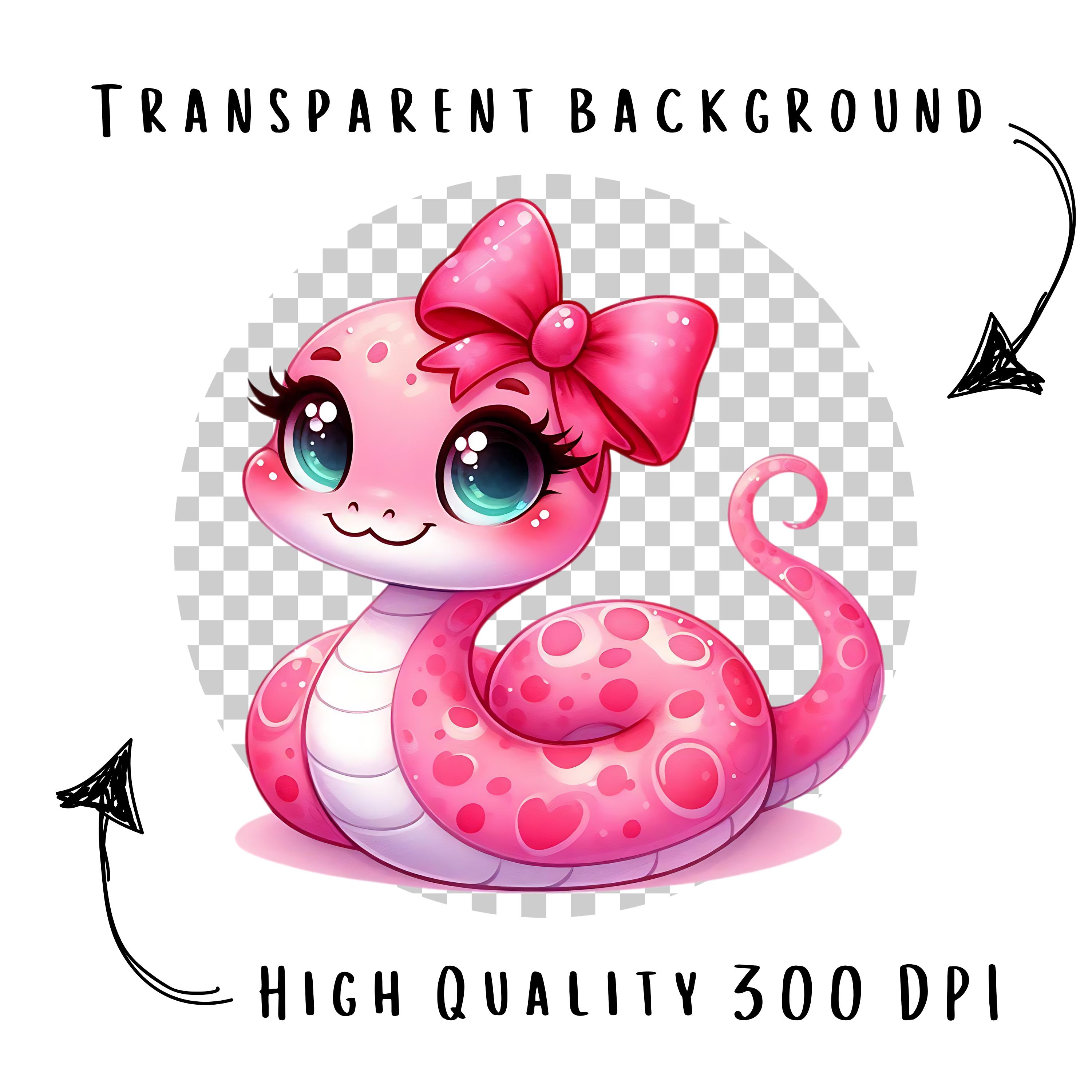 Pink Snake Clipart Bundle 15 PNG High Quality Cute Watercolor Snake ...