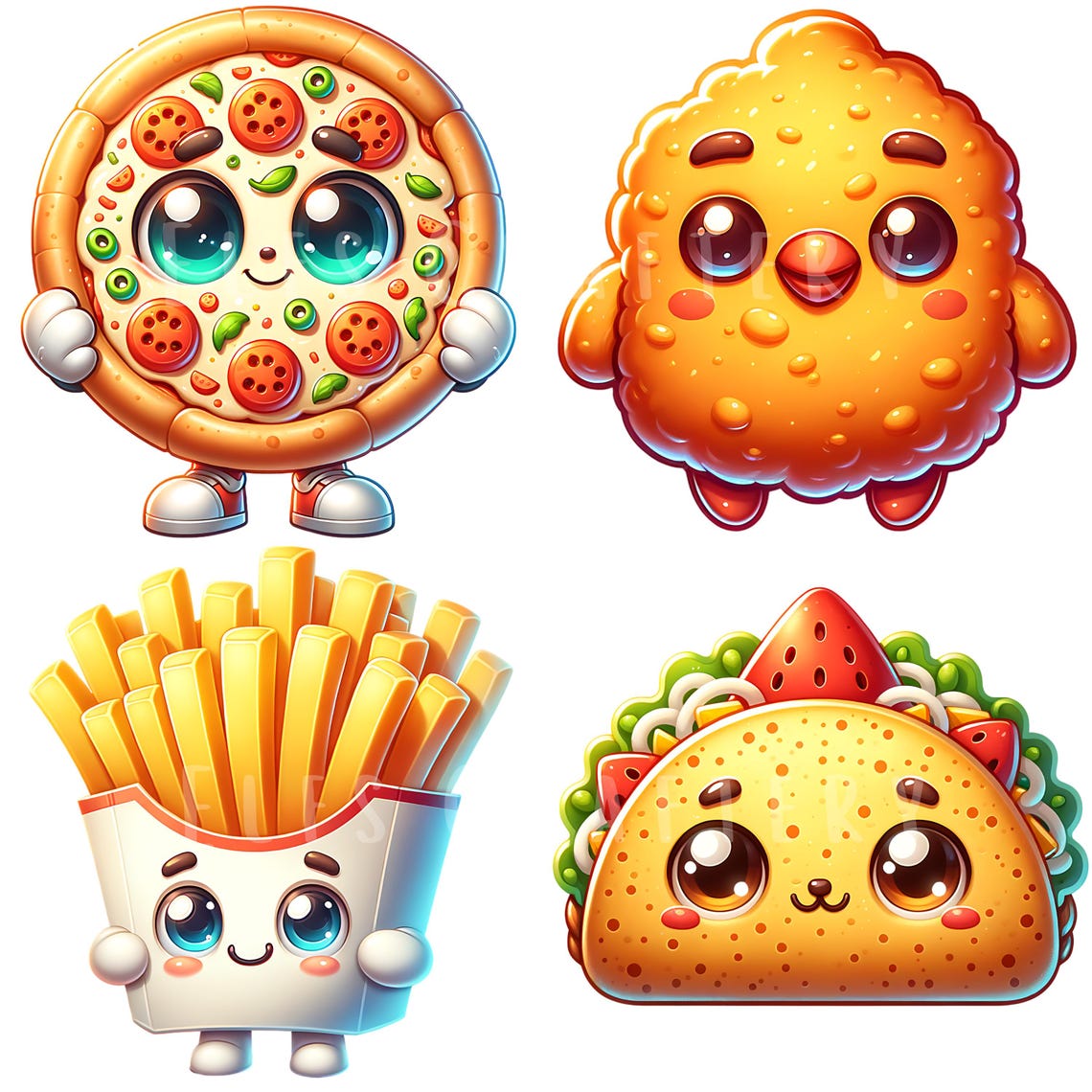 Fast Food Clipart Bundle 15 PNG Cute Food Clip Art Junk Food PNG Hot ...