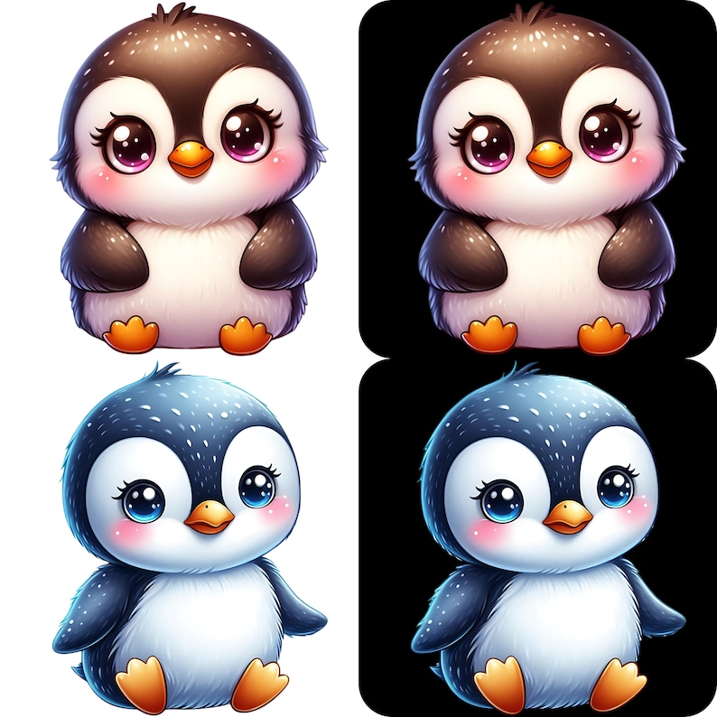 Cute Penguin Clipart Bundle 15 PNG Penguin Digital Clip Art Cute Artic ...