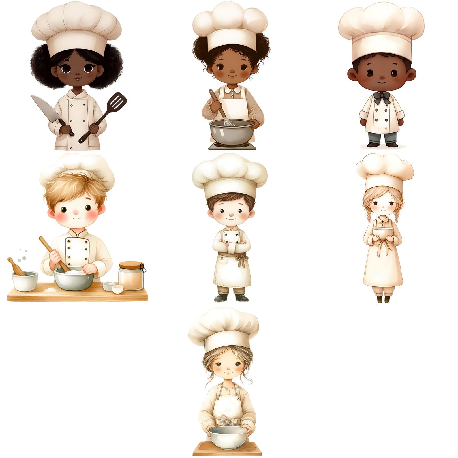 Beige Bakery Clipart Bundle 38 PNG High Quality Watercolor Neutral ...