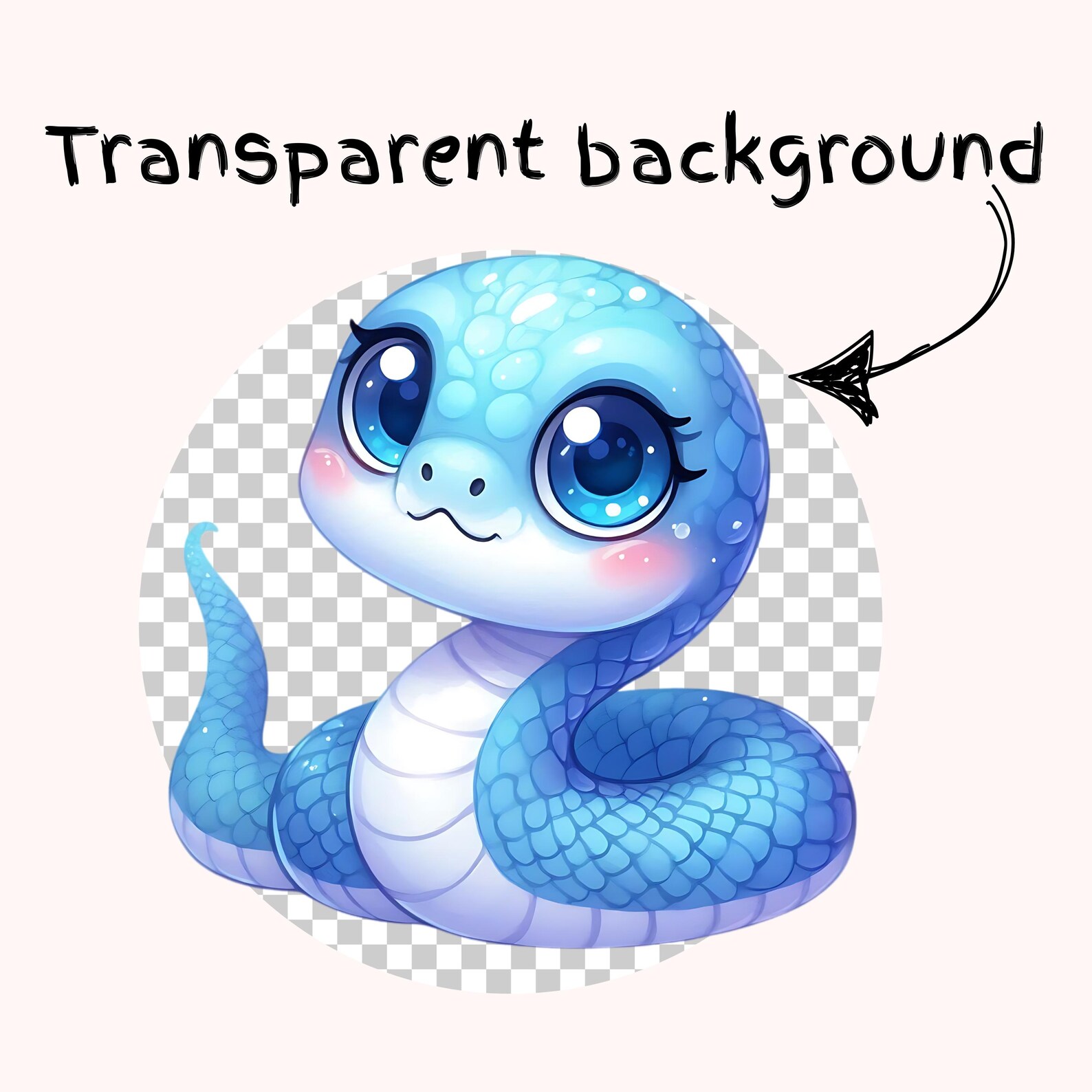 Blue Snake Clipart Bundle 15 PNG High Quality Cute Watercolor Snake ...