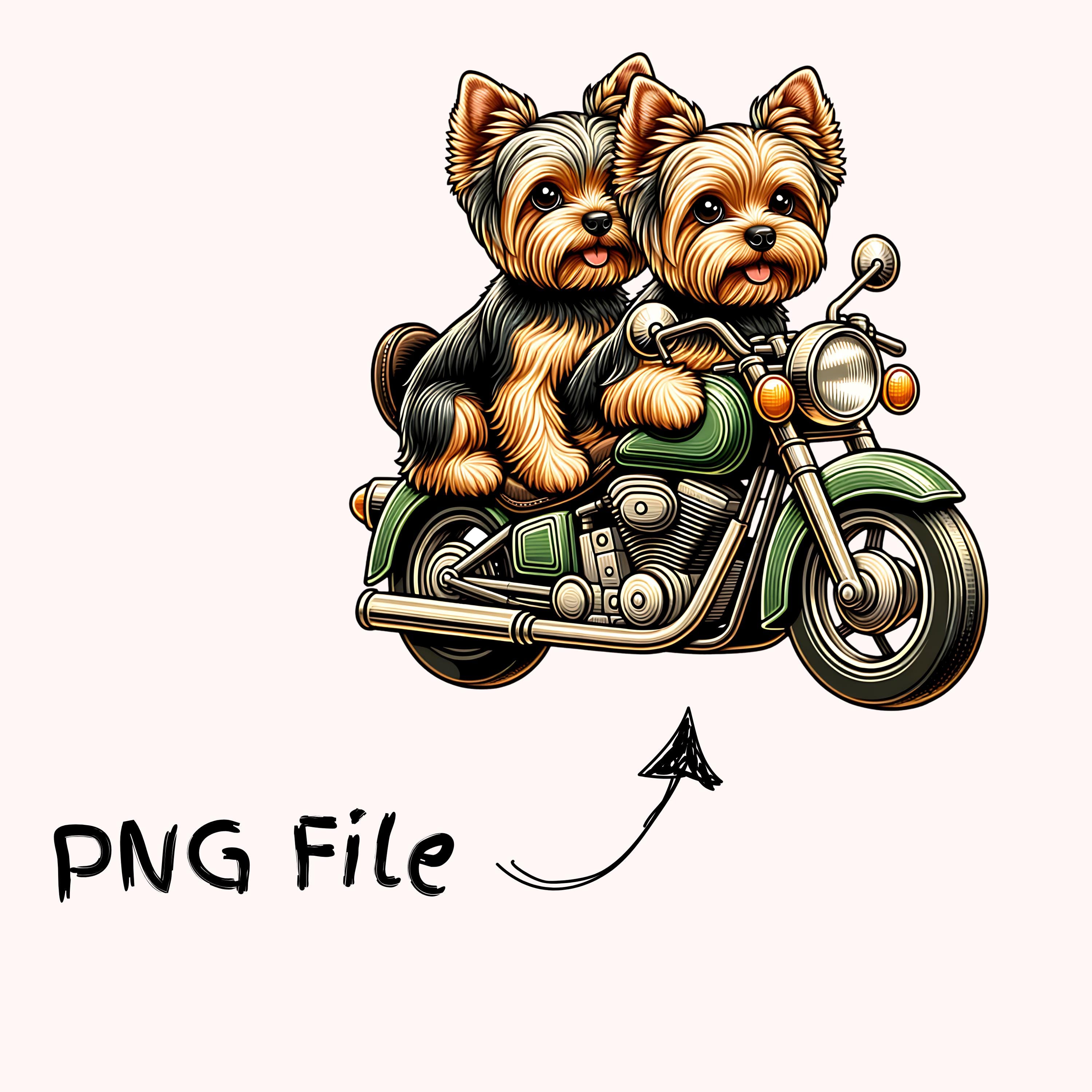 Biker Yorkie Clipart Bundle 15 PNG Digital Download Files Cute ...