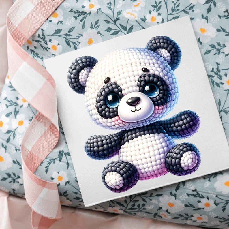 Crochet Animals Clipart Bundle 15 PNG Digital Art Files Cute Kawaii ...