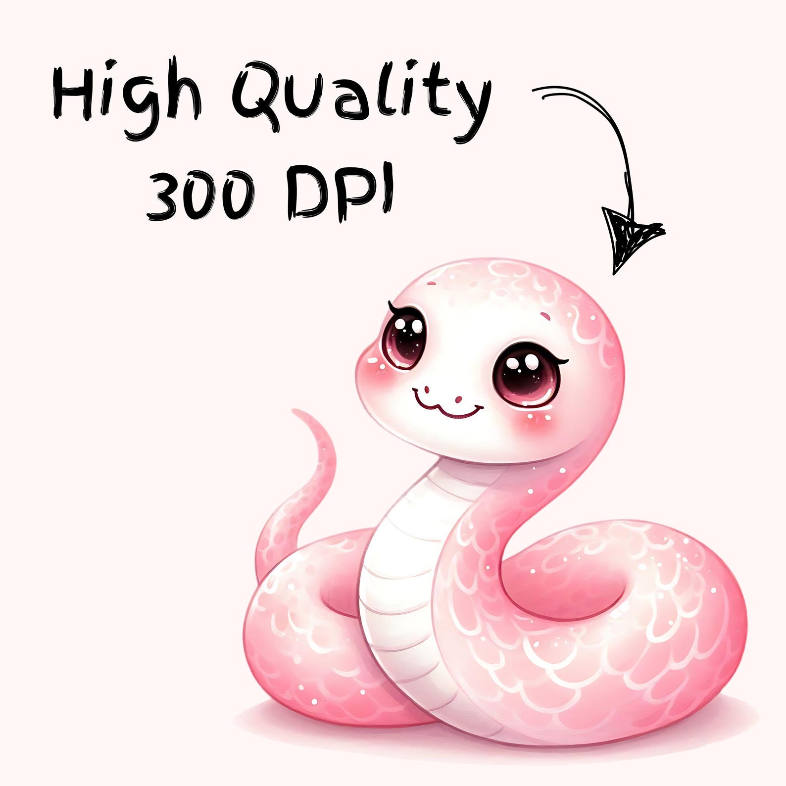 Pink Snake Clipart Bundle 15 PNG High Quality Cute Watercolor Snake ...