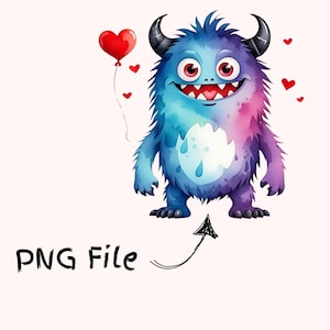 Love Monster Clipart Bundle 15 PNG High Quality Digital Images Cute ...